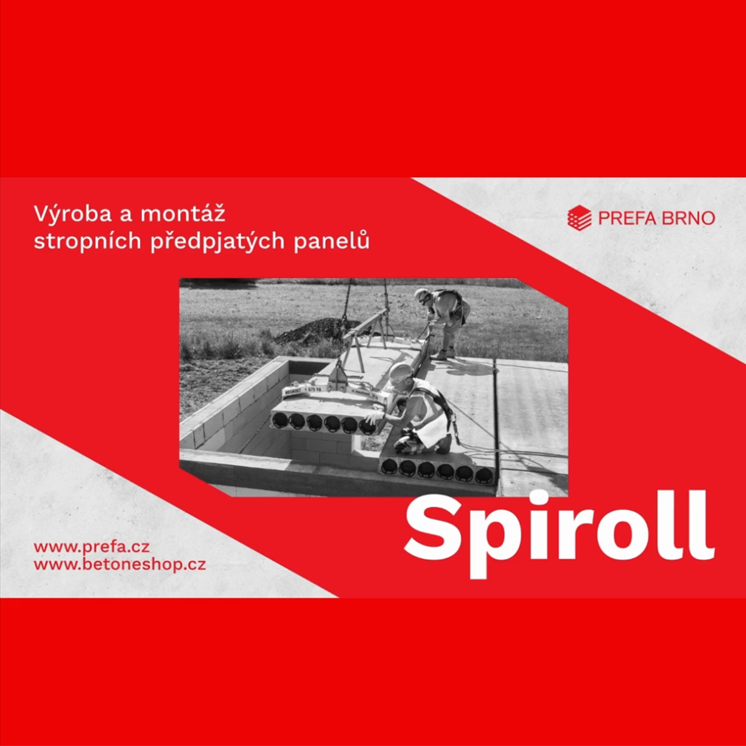 Stropní panely Spiroll - výroba a dodání včetně montáže | Beton E-shop